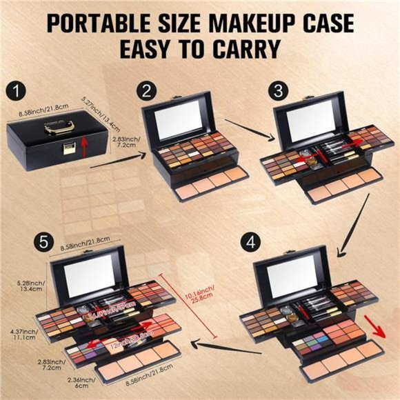 Other | Makeup Kit For Women Girls Full Kit With Mirror 58 Colors All ...